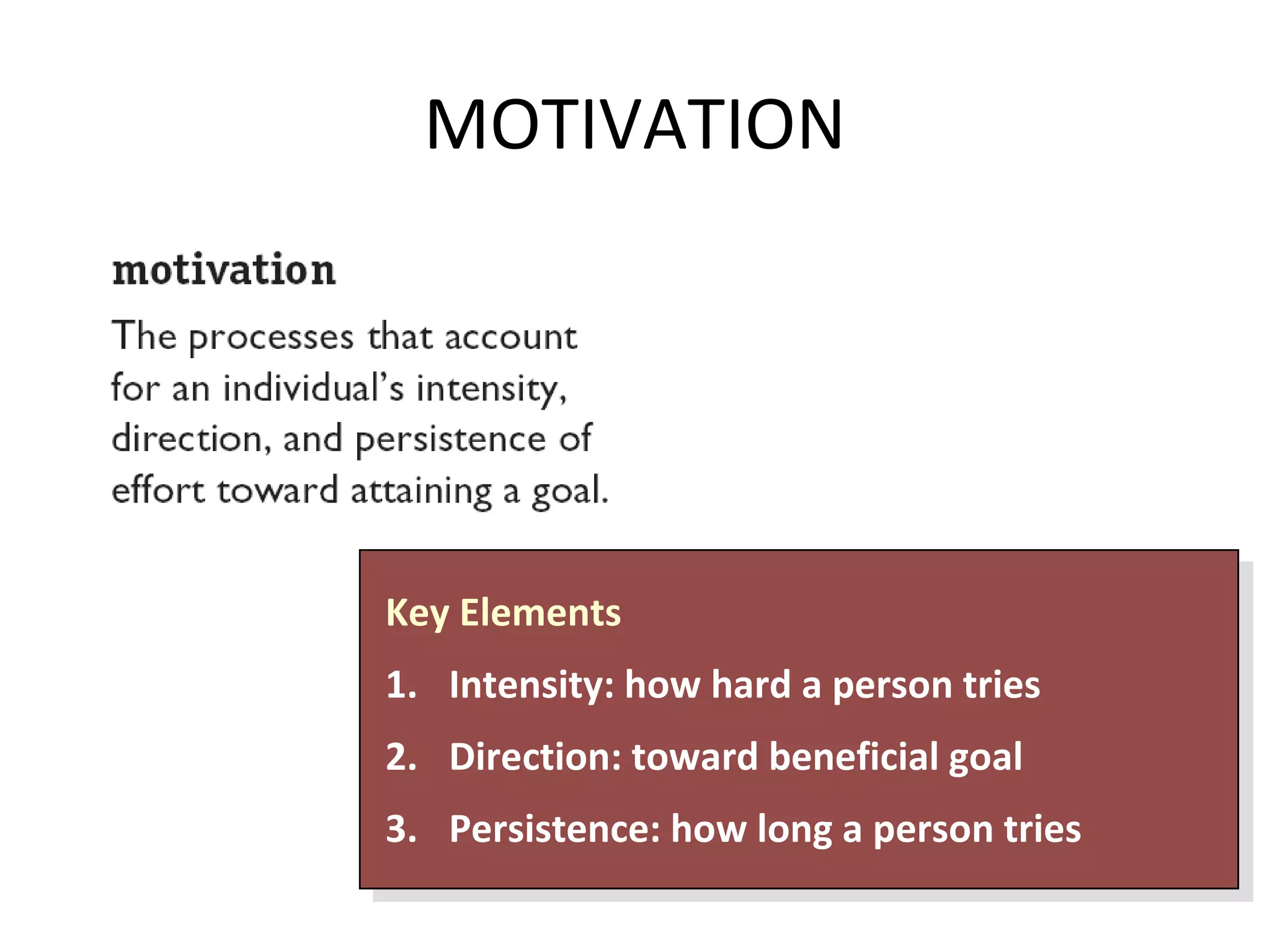 Organizational Behavior : Motivation | PPT