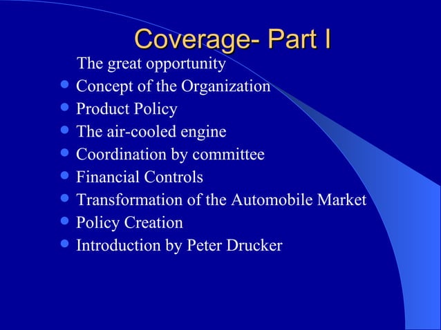 BOOK SUMMARY OF: Alfred Sloan\'s My Years With General Motors | PPT ...