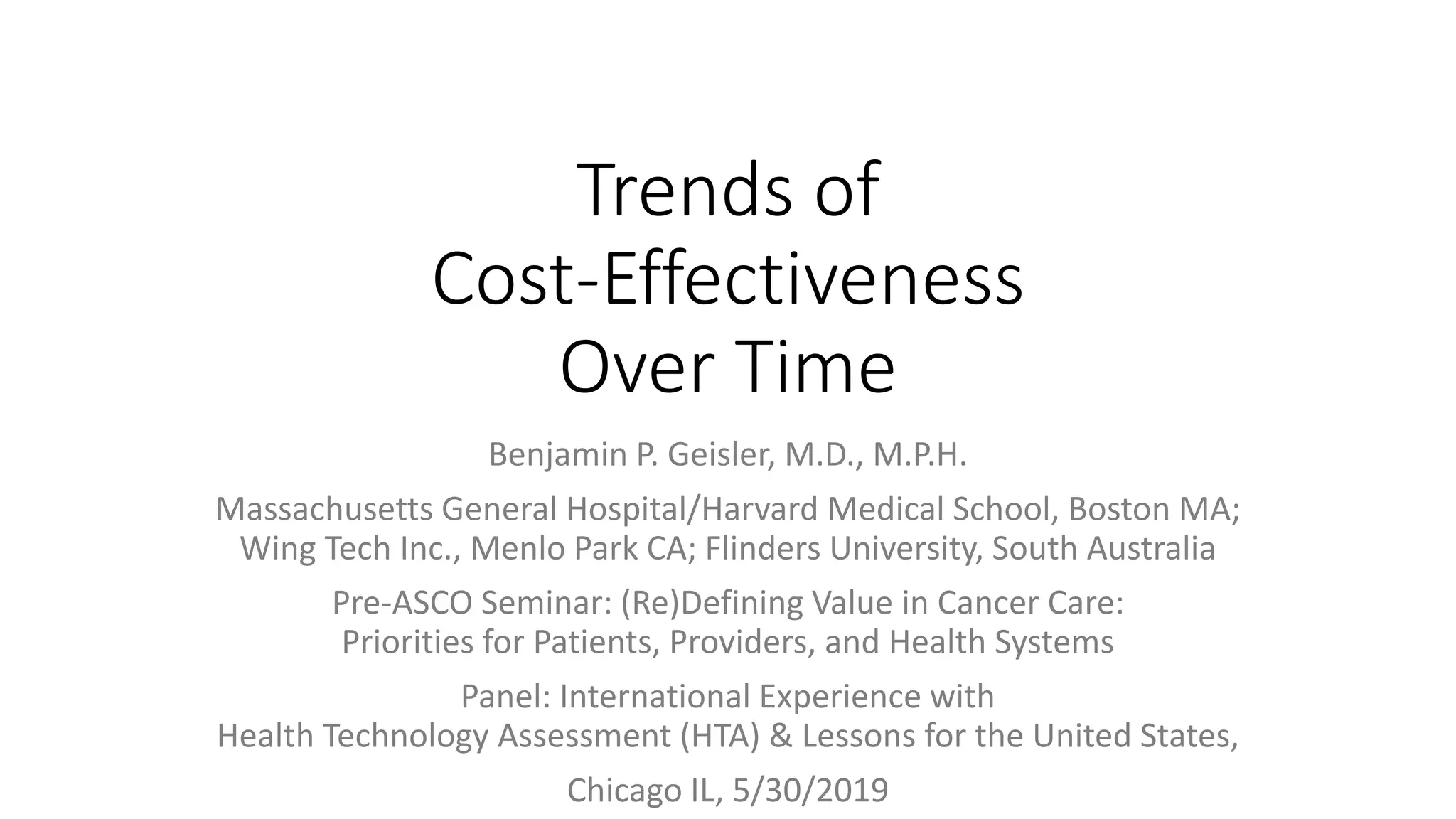 Trends of Cost-Effectiveness Over Time | PPTX