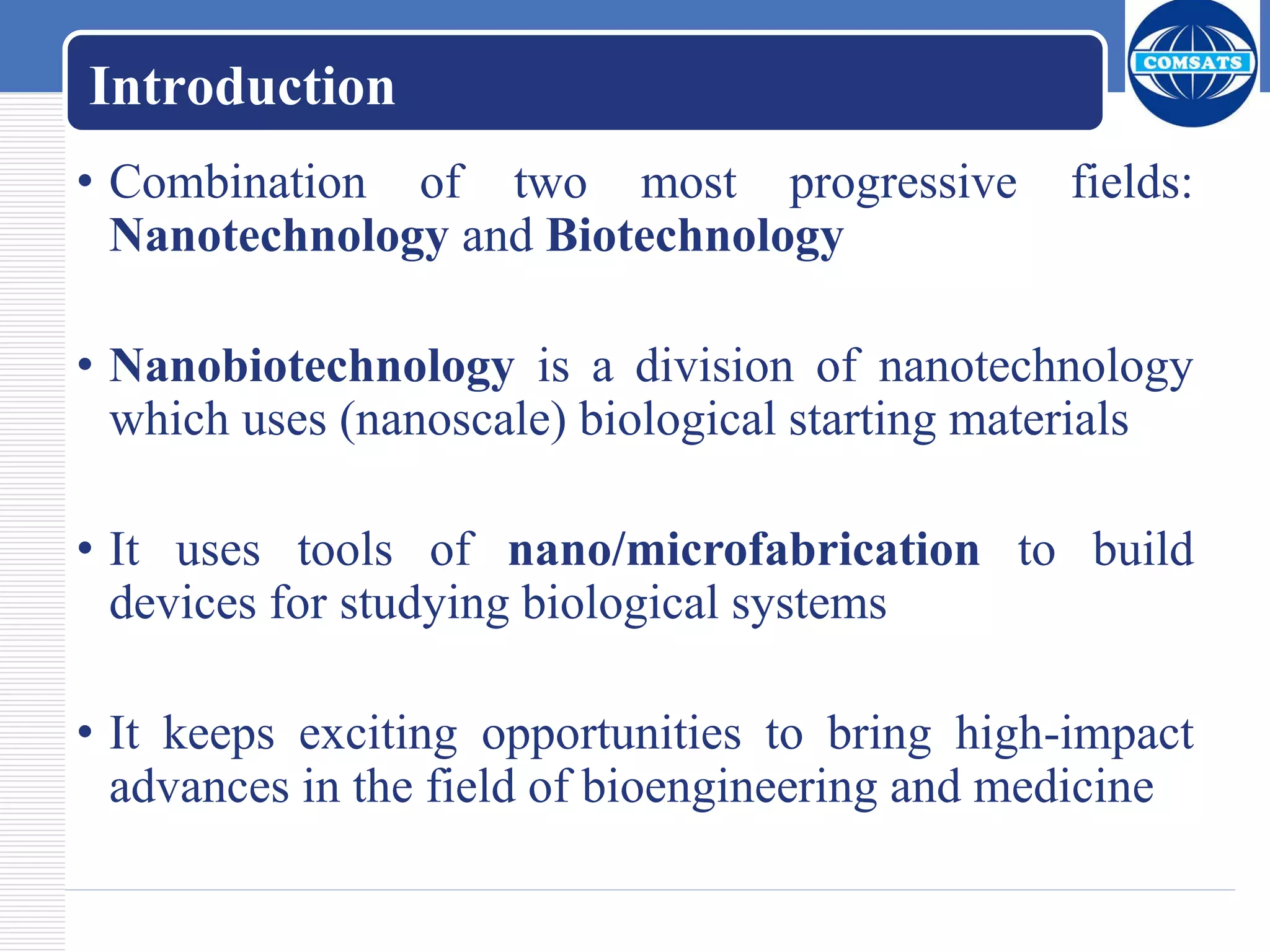 NanoBiotechnology, applications, nanoethics | PPTX