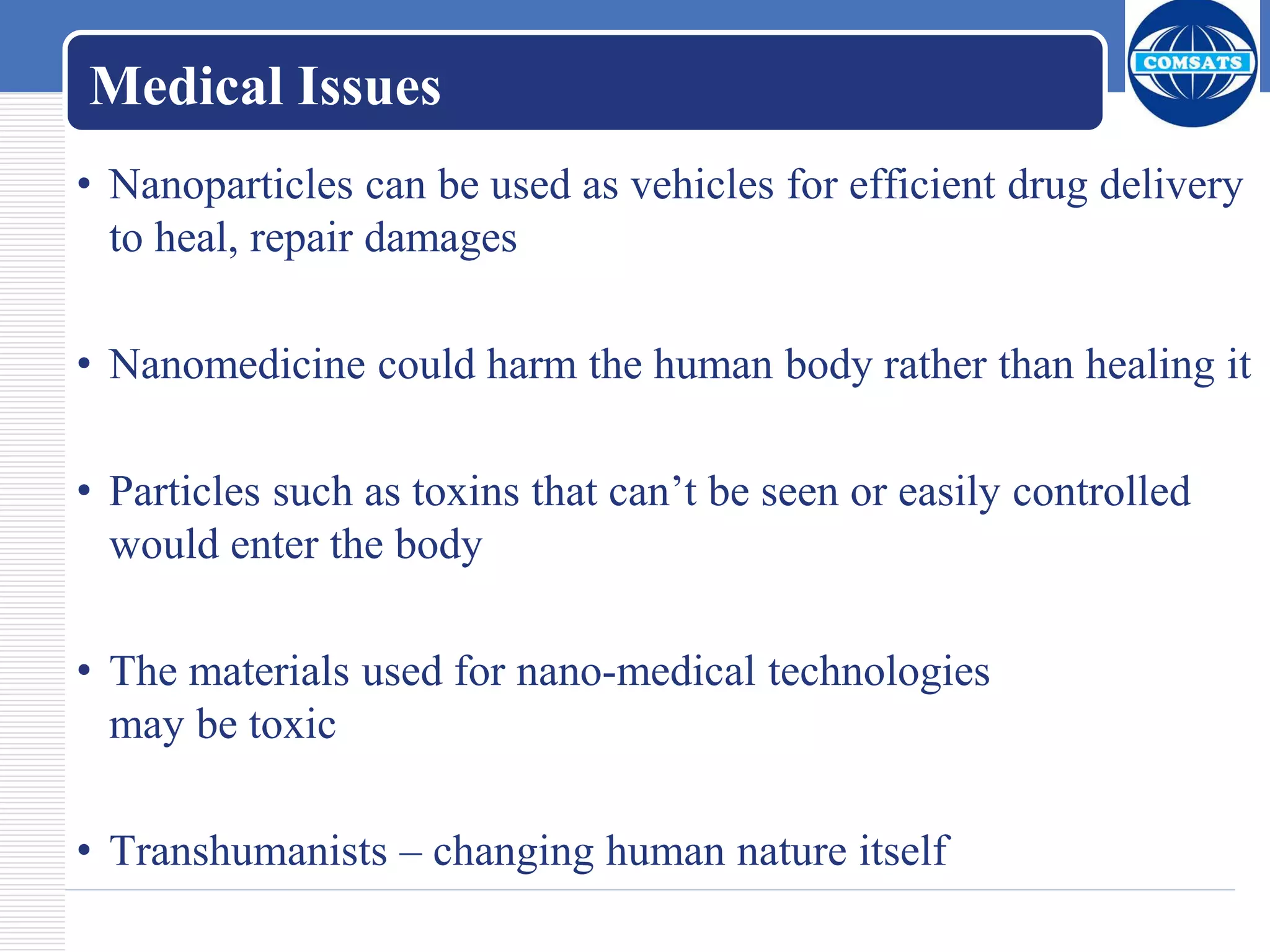 NanoBiotechnology, applications, nanoethics | PPTX