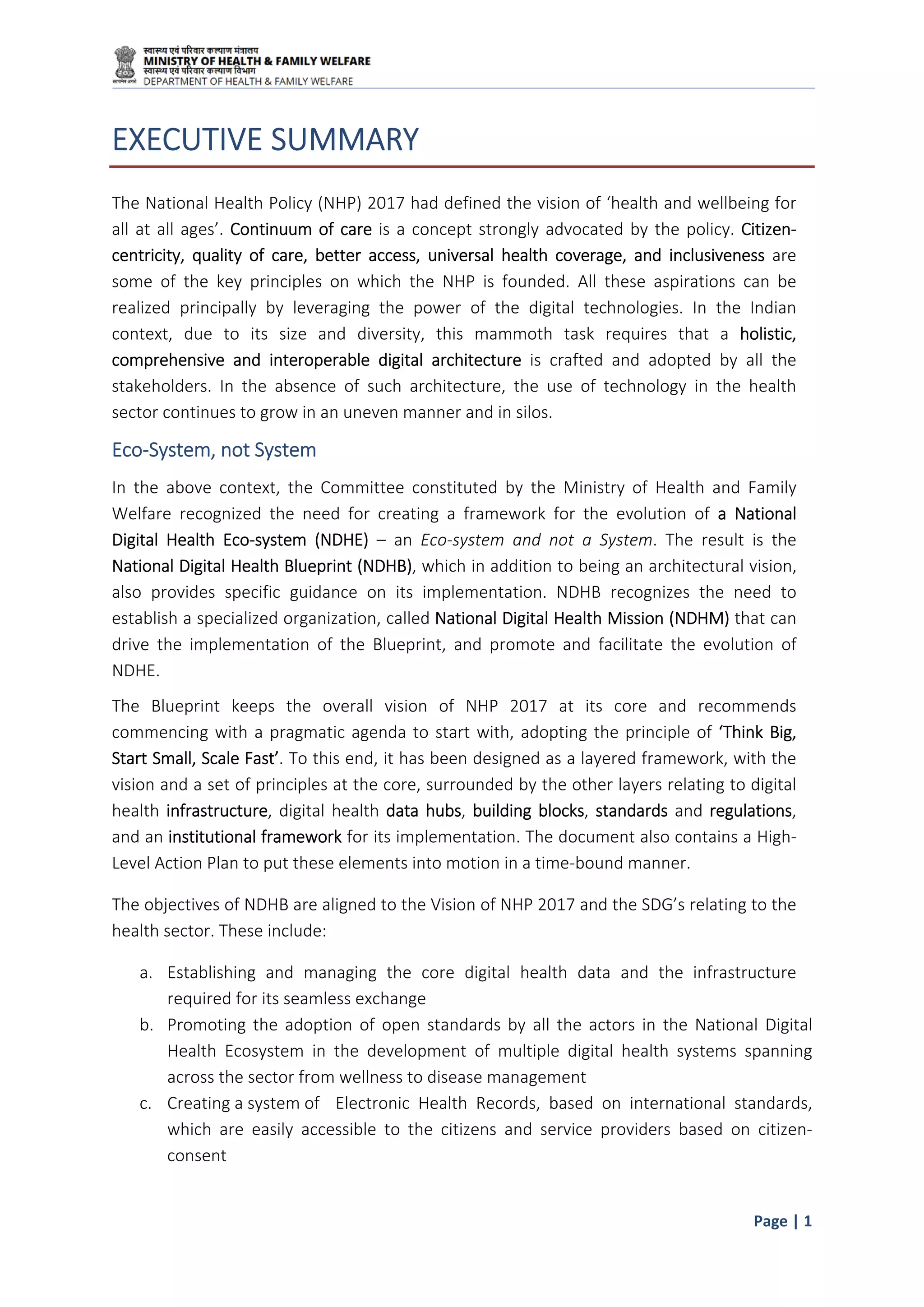 National Digital Health Blueprint India | PDF