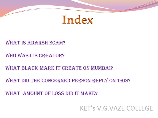 ADARSH SCAM PPT | PPTX
