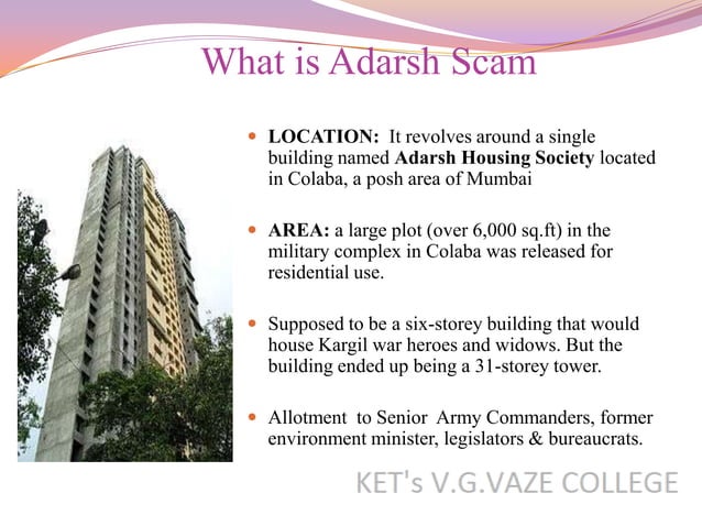 ADARSH SCAM PPT | PPTX