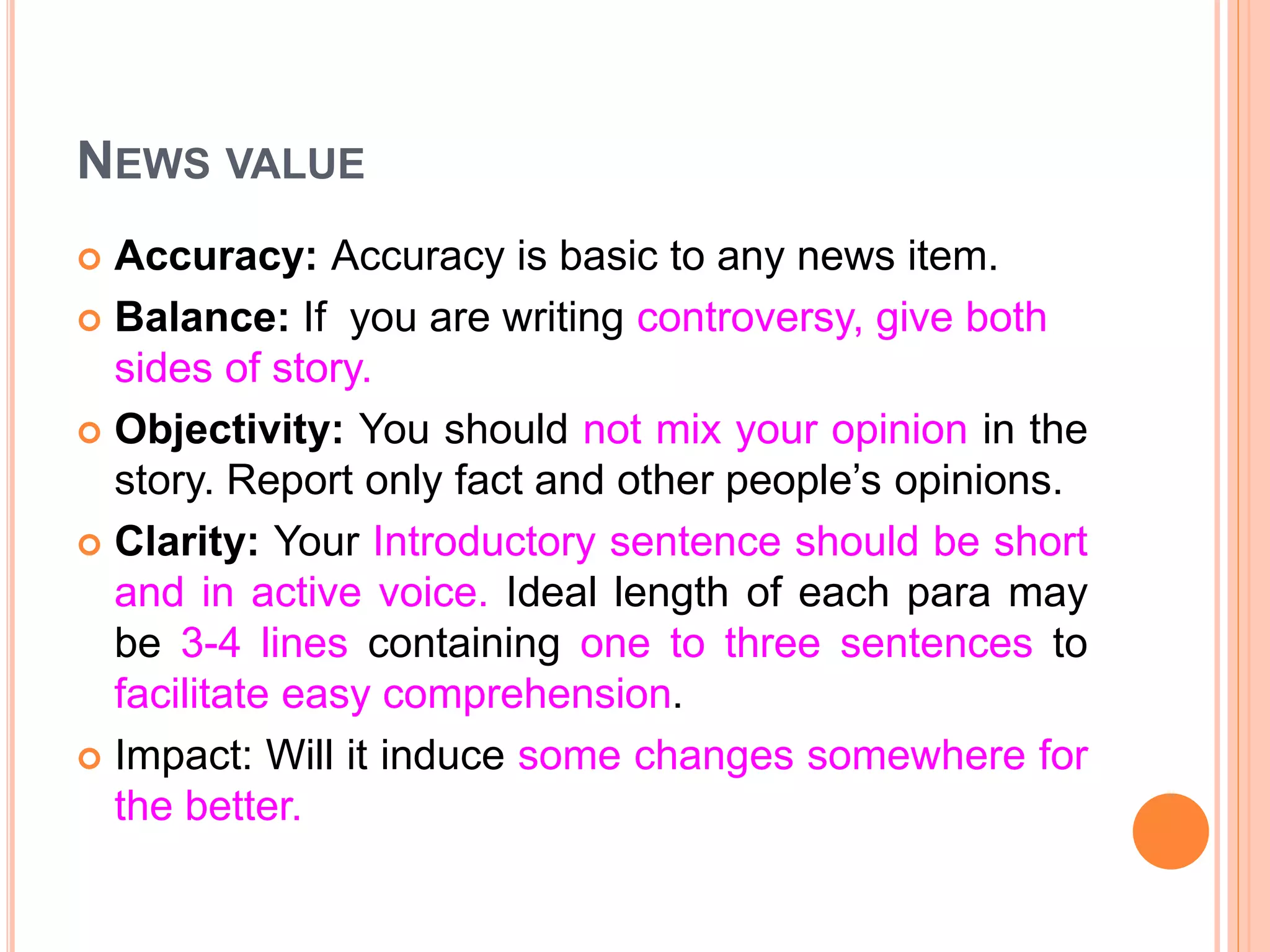 News, types of news, types of headlines | PPTX