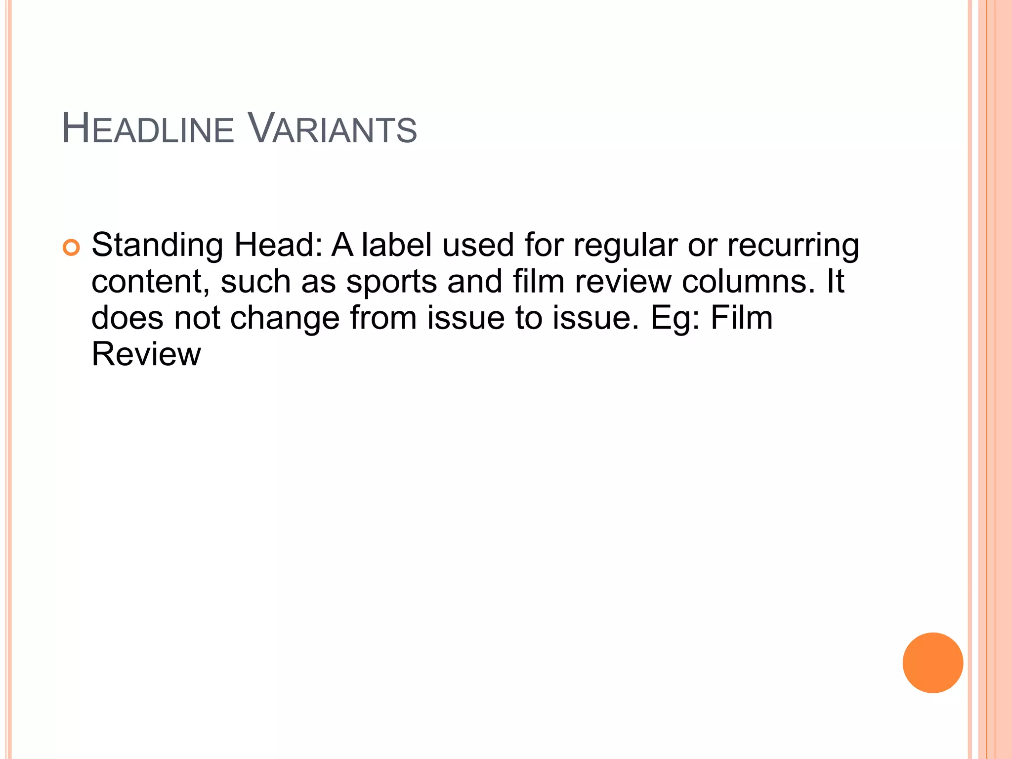 News, types of news, types of headlines | PPTX