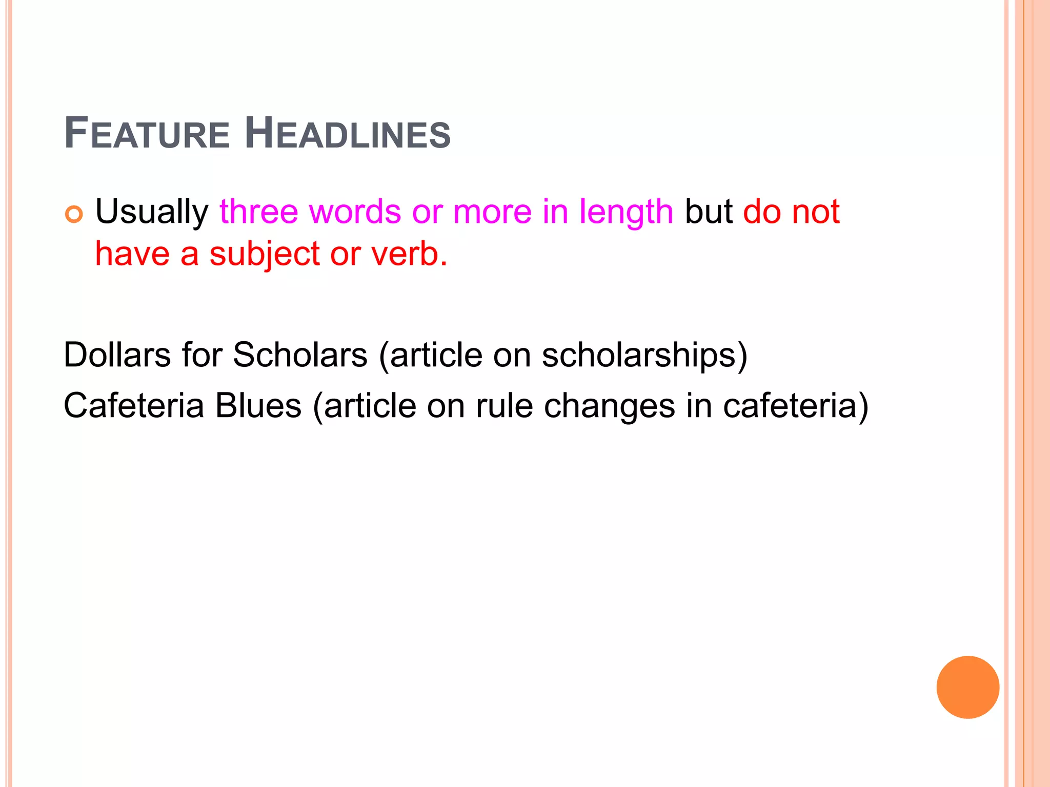 News, types of news, types of headlines | PPTX