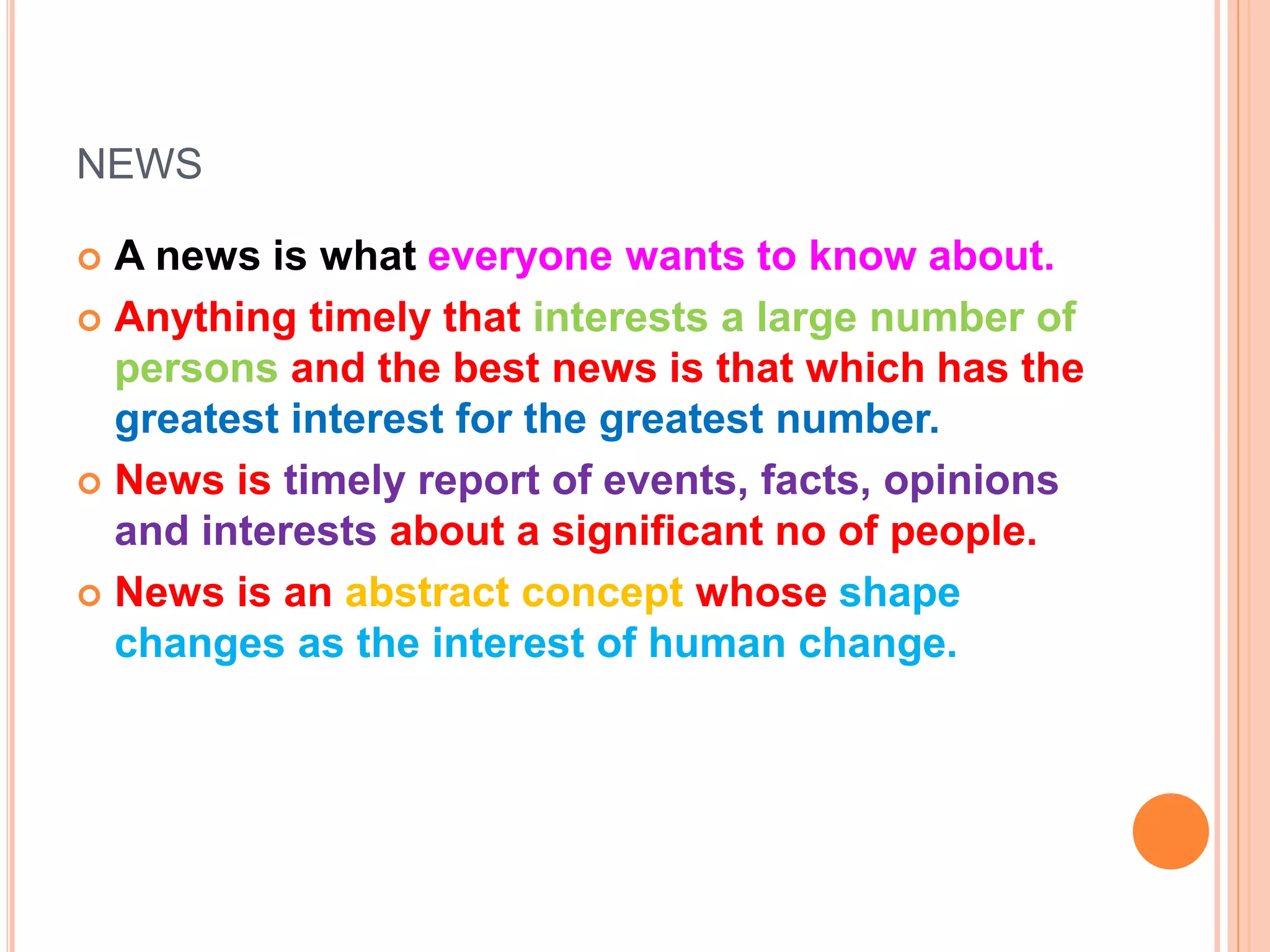 News, types of news, types of headlines | PPTX
