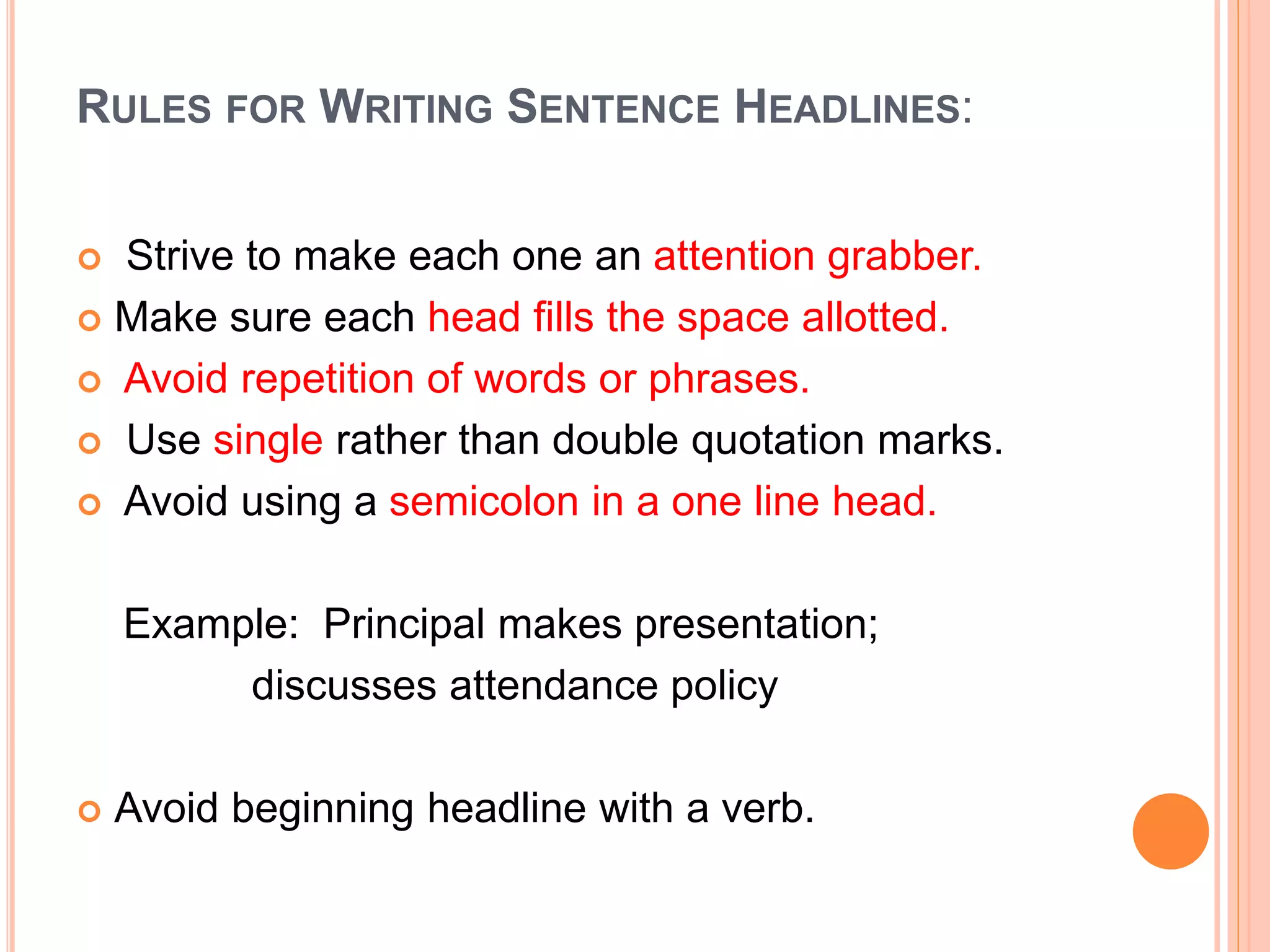 News, types of news, types of headlines | PPTX