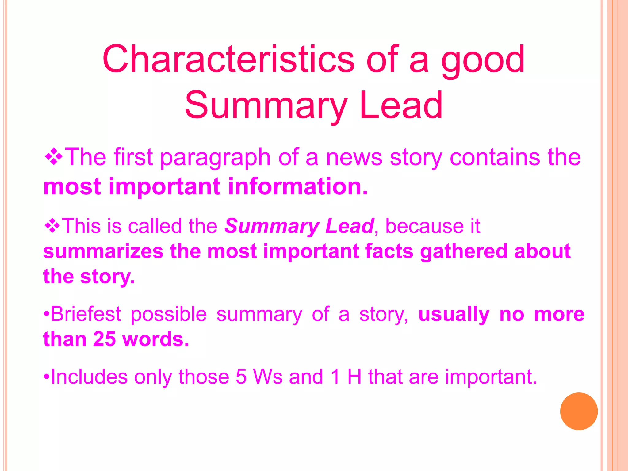 News, types of news, types of headlines | PPTX