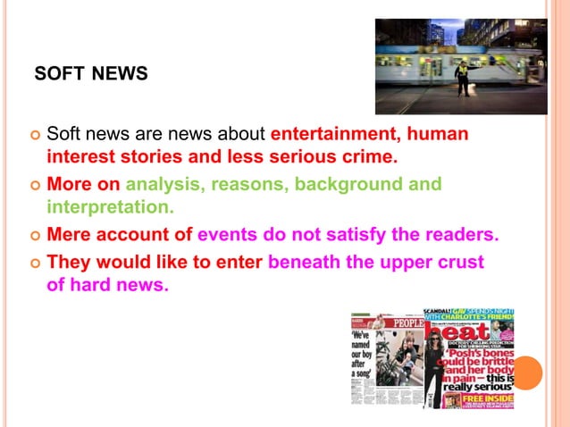 News, types of news, types of headlines | PPTX | Sports