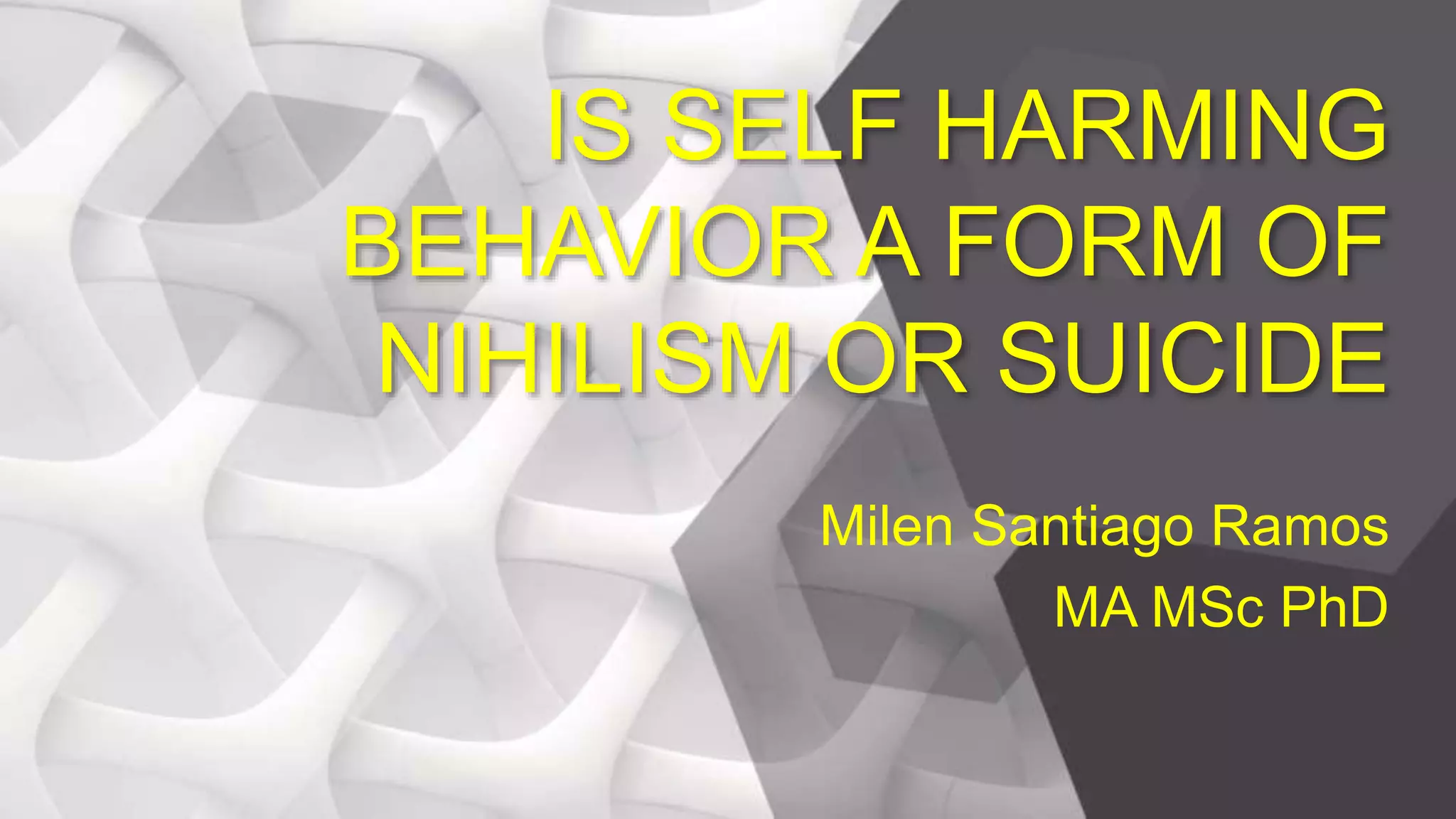 SELF HARMING BEHAVIOR | PPT | Mental Health | Diseases and Conditions