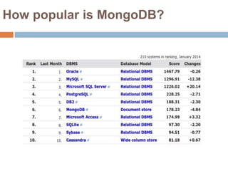 Overview on NoSQL and MongoDB | PPT