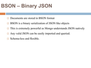Overview on NoSQL and MongoDB | PPT