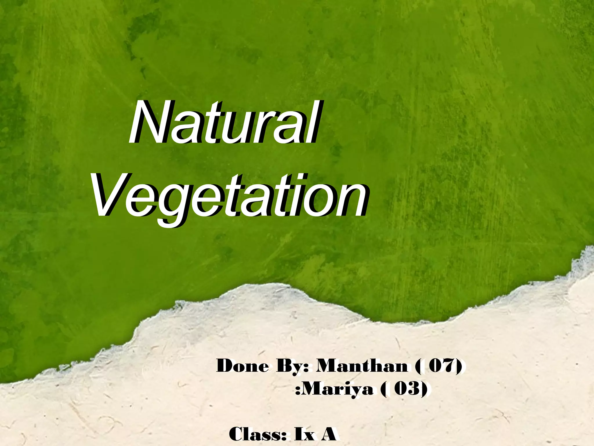 NATURAL VEGETATION | PPT