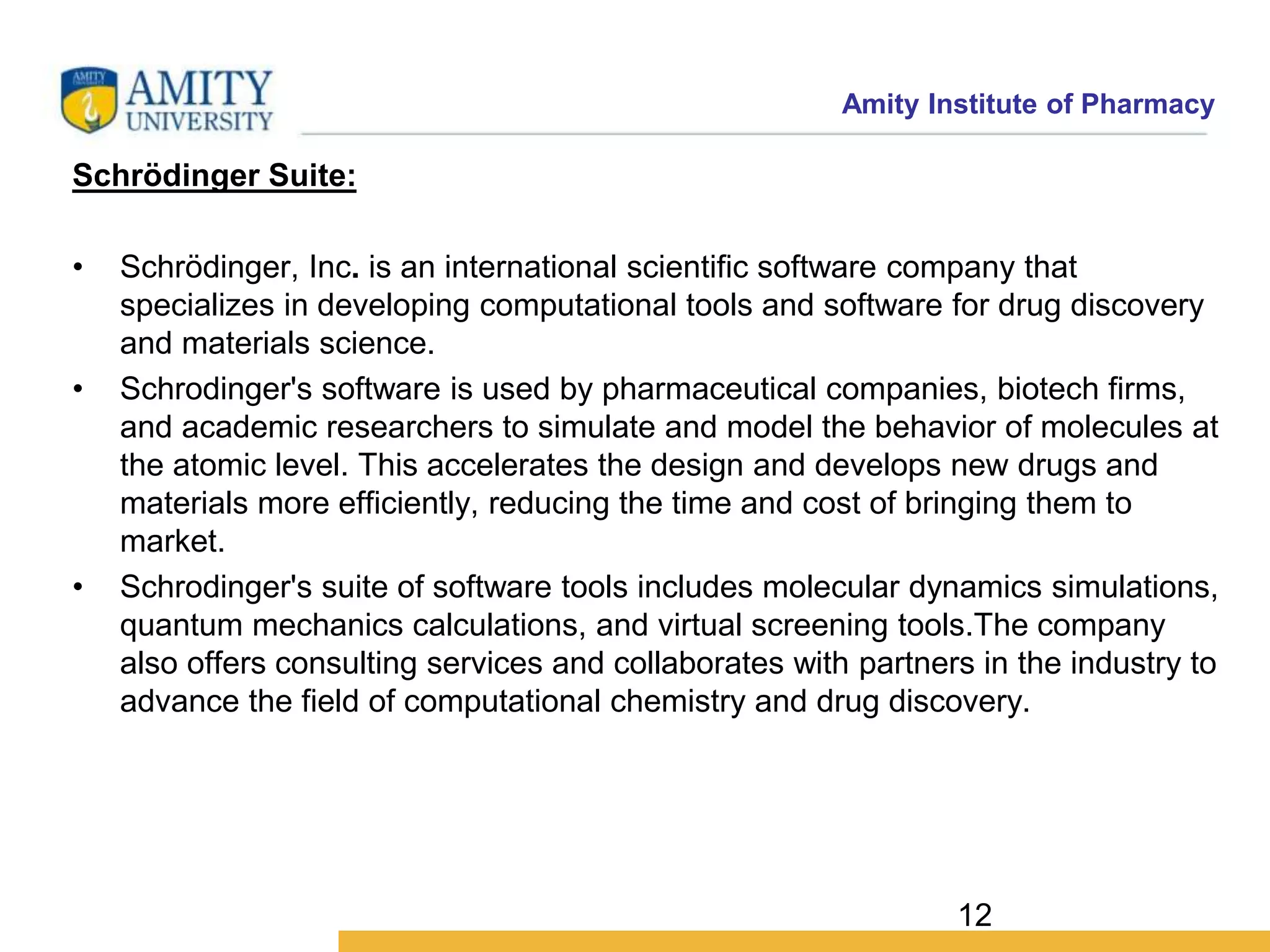 Various Computational Tools used in Drug Design | PPTX