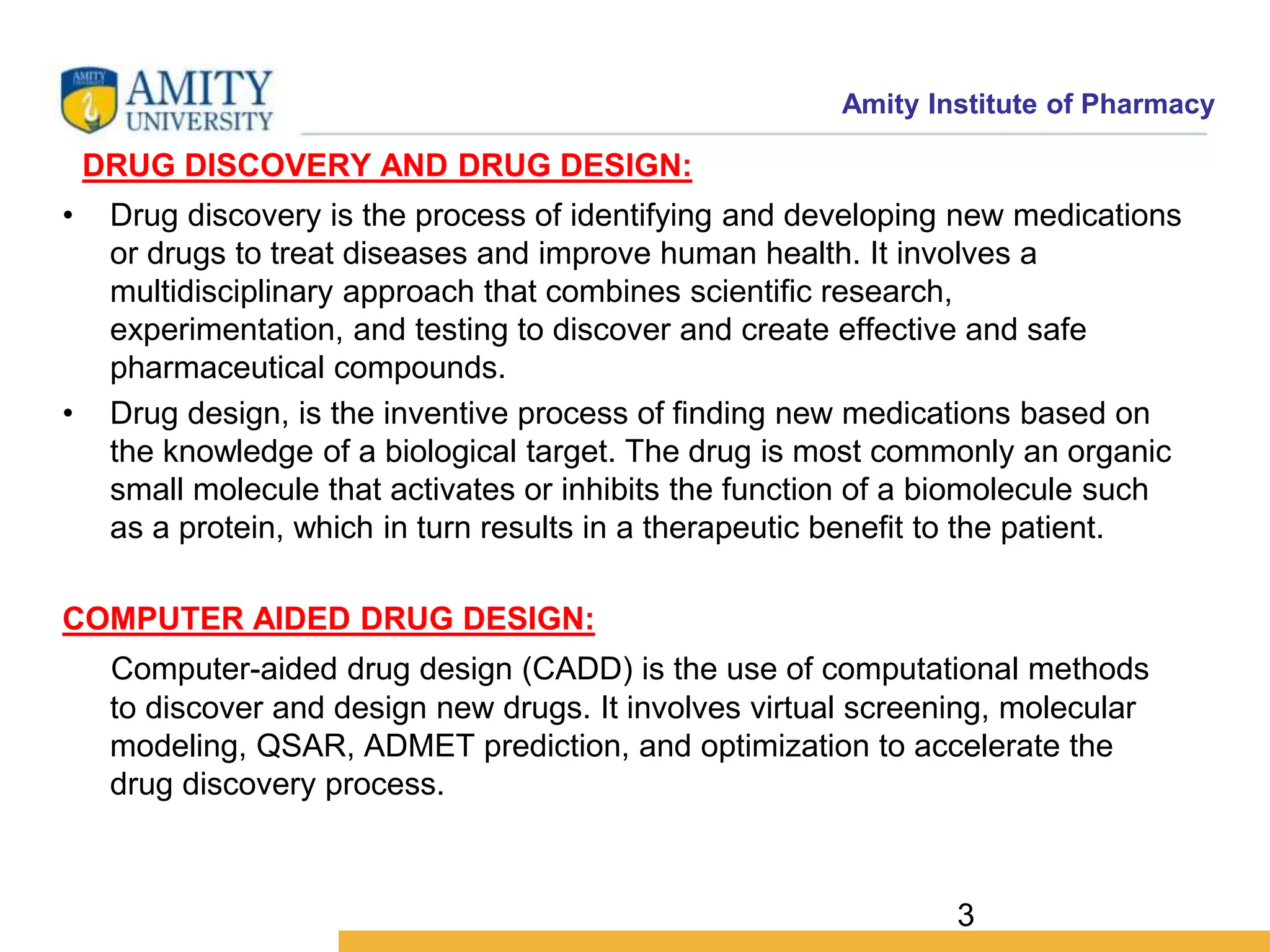 Various Computational Tools used in Drug Design | PPTX