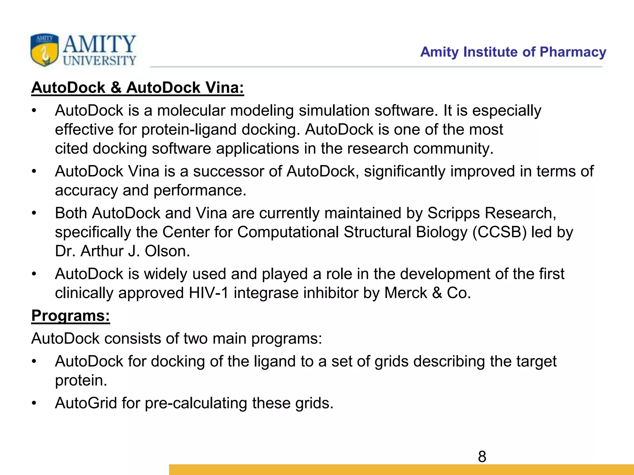 Various Computational Tools used in Drug Design | PPTX