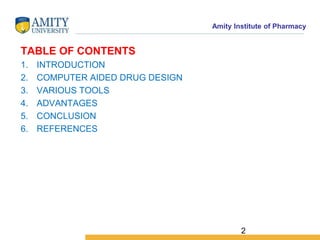 Various Computational Tools used in Drug Design | PPTX