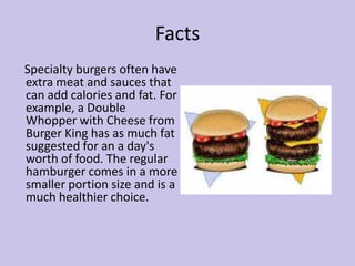 Fast Foods Nutrition Facts | PPT