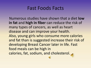 Fast Foods Nutrition Facts | PPTX