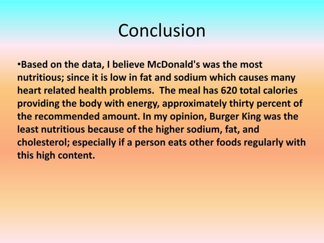 Fast Foods Nutrition Facts | PPT