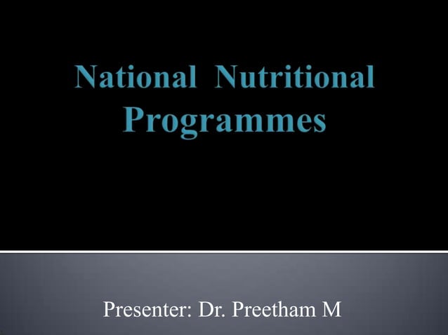 national nutritional programme | PPTX