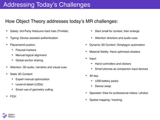 Michael Hoffman (Object Theory): Mixed Reality Use Cases and Challenges ...