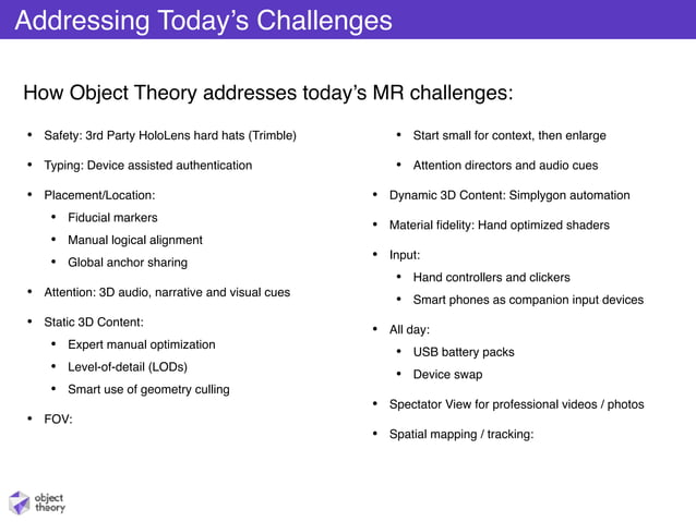 Michael Hoffman (Object Theory): Mixed Reality Use Cases and Challenges ...