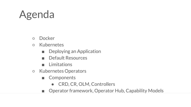 Managing Database Containers With Kubernetes Operators And Docker Ppt