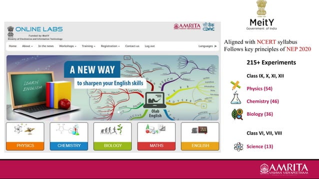 Amrita Vishwa Vidyapeetham Olabs Virtual Labs Pptx Pdf