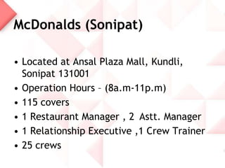 Capacity Planning with reference to McDonlds | PPTX