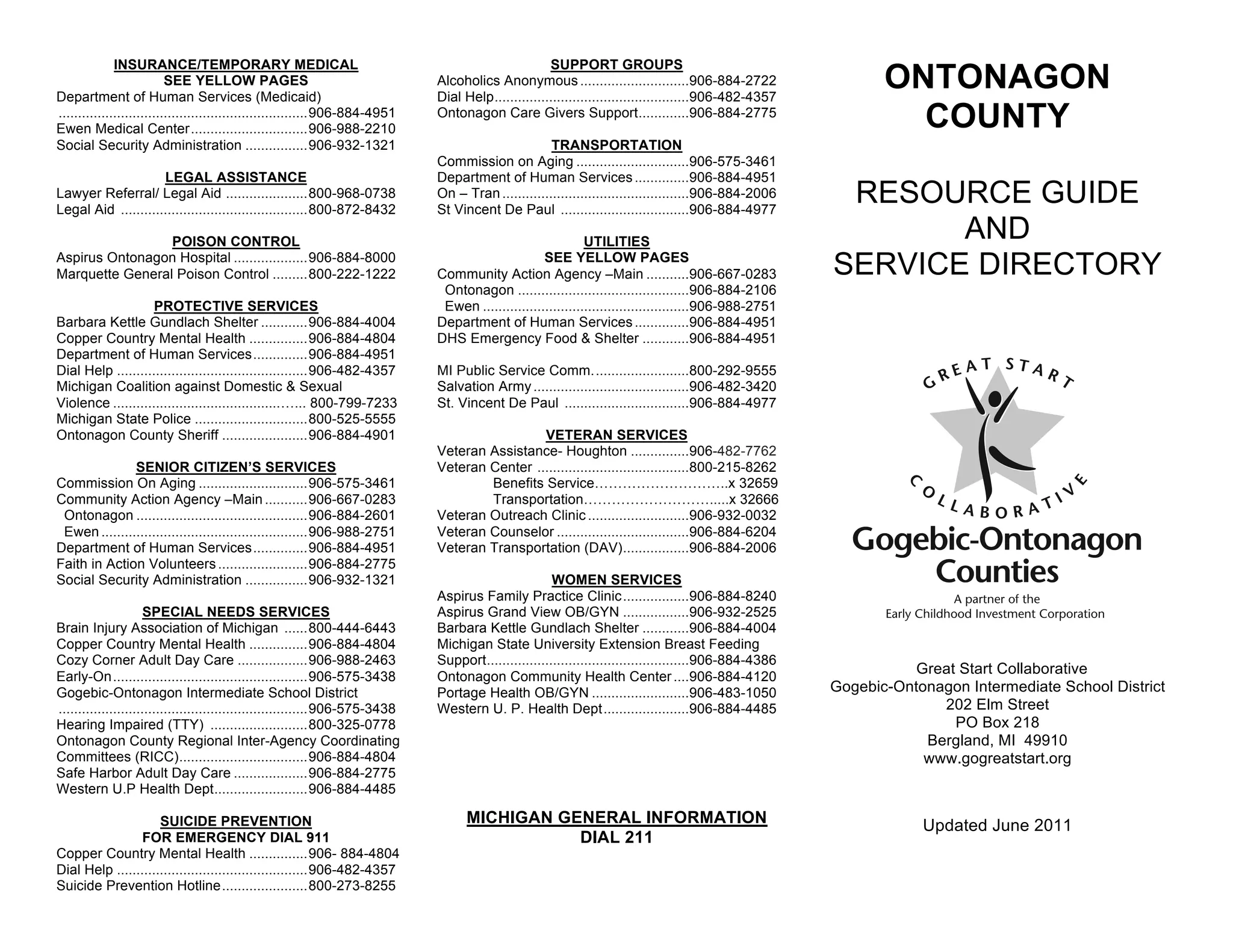 Final ontonagon co. resource guide june 2011 | PDF