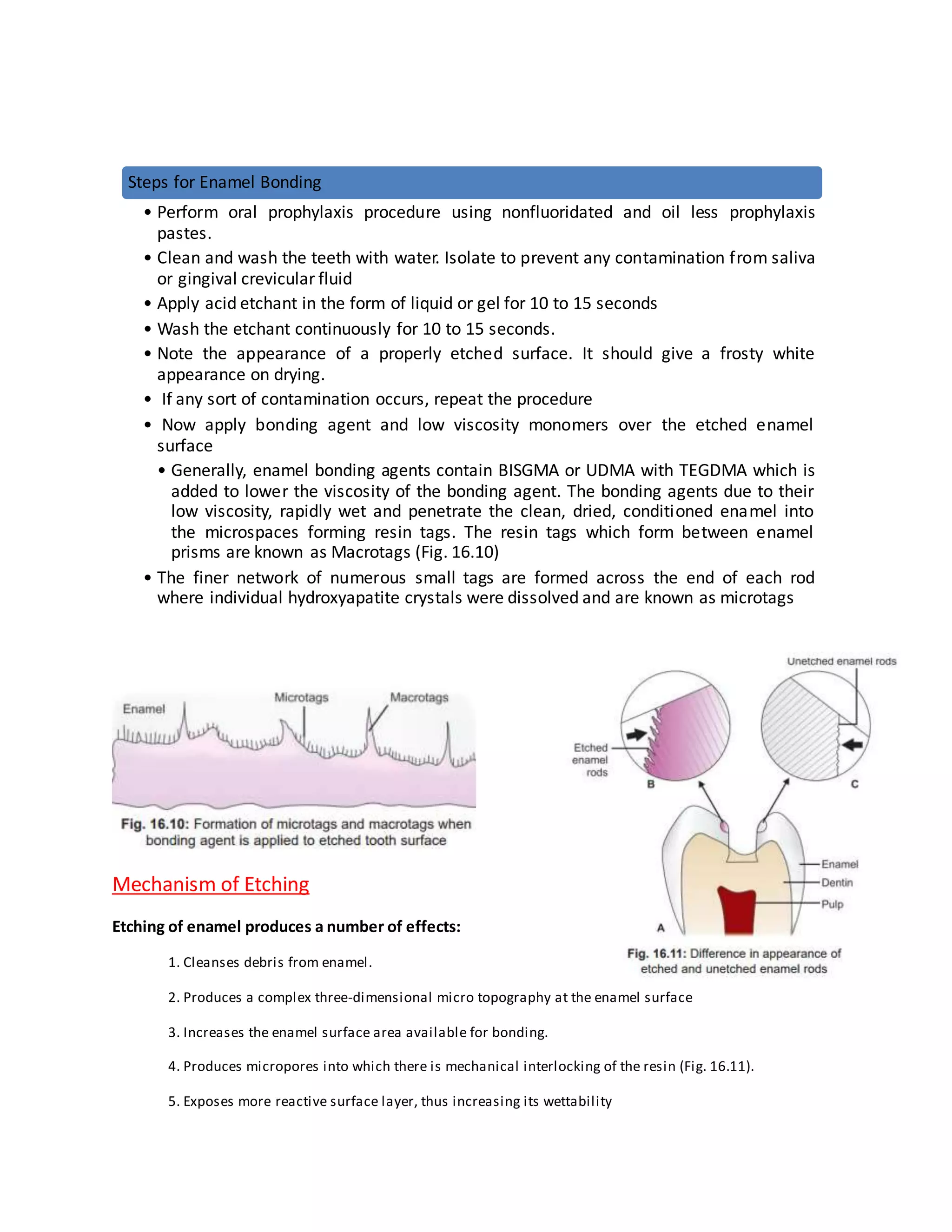 Bonding to Enamel and Dentin Bonding to Enamel and Dentin | DOCX