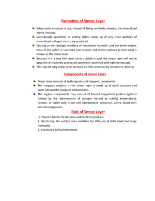Bonding to Enamel and Dentin Bonding to Enamel and Dentin | DOCX