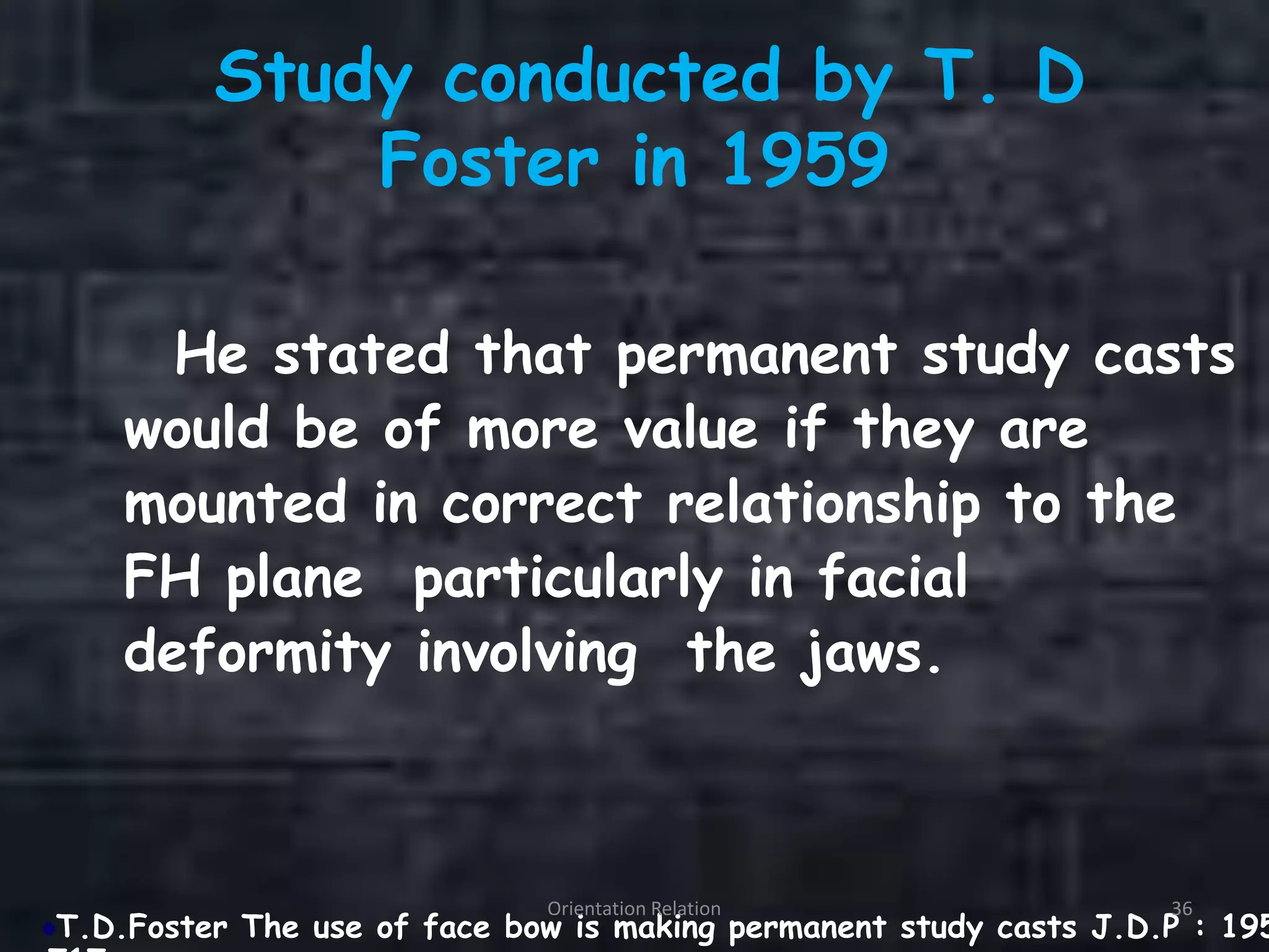 Orientation relation with facebow and hinge axis and abvance in facebow ...
