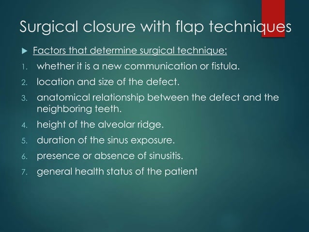 Oroantral Communication and Fistula | PPTX | Ear, Nose and Throat ...
