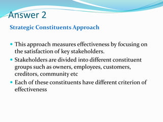 Organisational Effectiveness Theroies | PPTX
