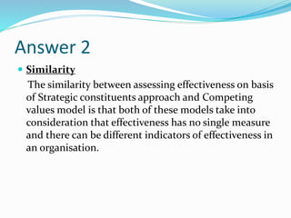 Organisational Effectiveness Theroies | PPTX