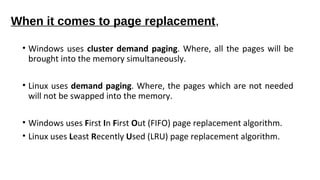 Windows V/S Linux OS - Comparison | PPT | Operating Systems | Computer ...