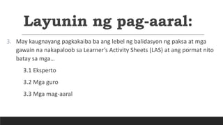 LEARNERS' ACTIVITY SHEETS (LAS) FILIPINO | PPTX