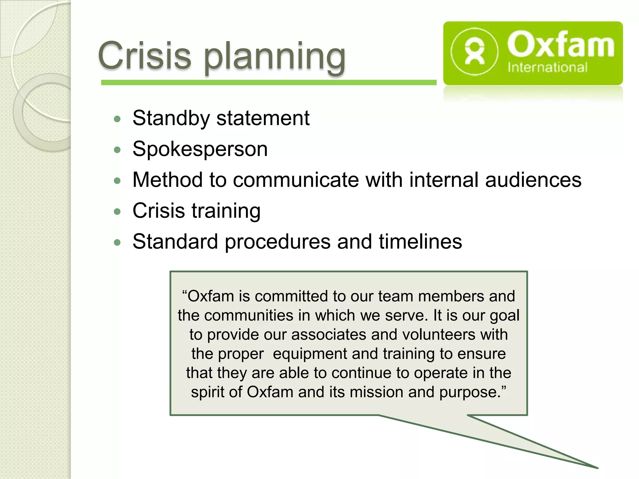 Nonprofit Communication Plan: Oxfam International | PPTX