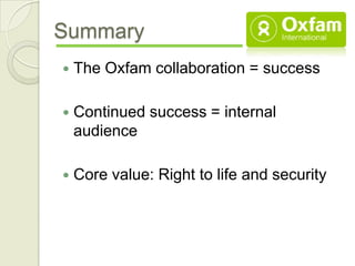 Nonprofit Communication Plan: Oxfam International | PPTX