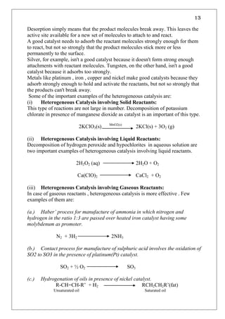 SHORT NOTE ON CATALYST . | PDF | Chemistry | Science