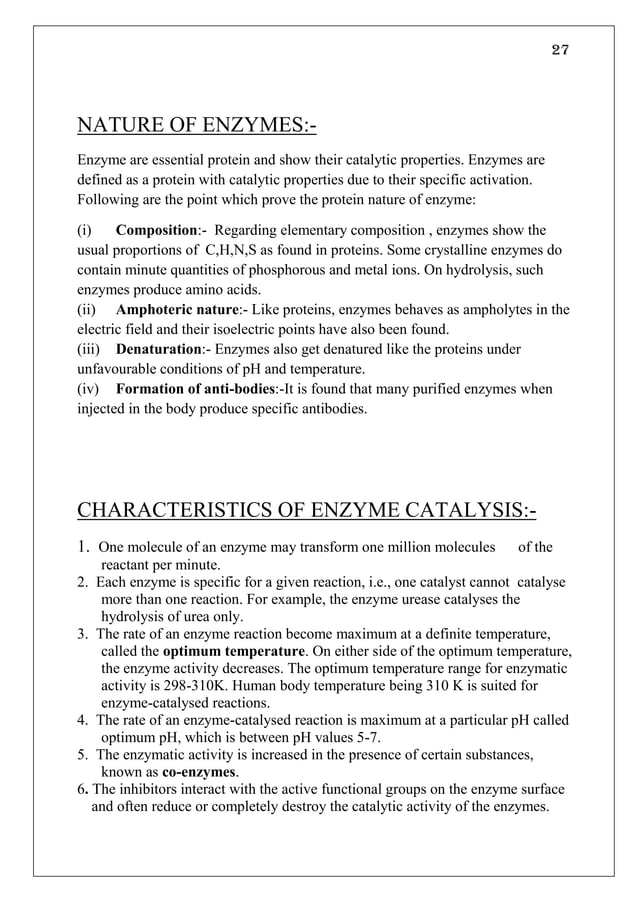 SHORT NOTE ON CATALYST . | PDF | Chemistry | Science