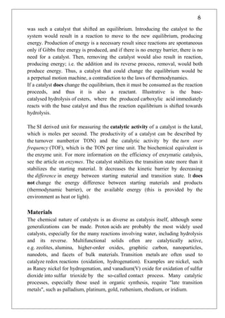SHORT NOTE ON CATALYST . | PDF | Chemistry | Science