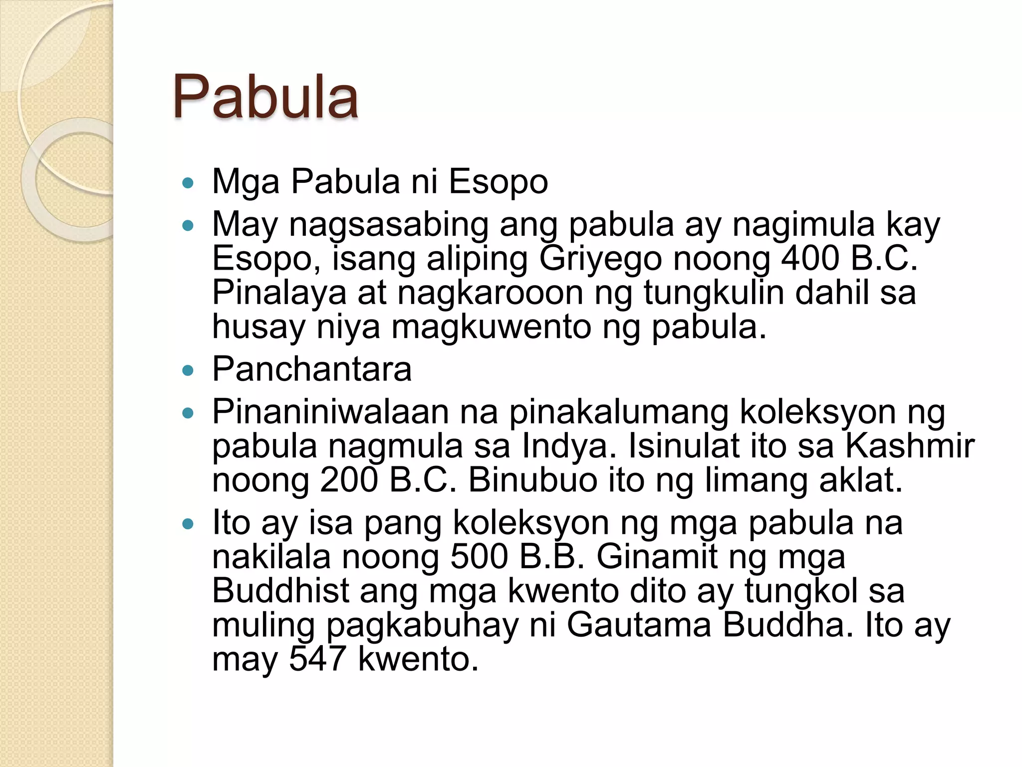 Pagtuturo ng Maikling Kwento, Pabula at Kwentong Bayan | PPTX