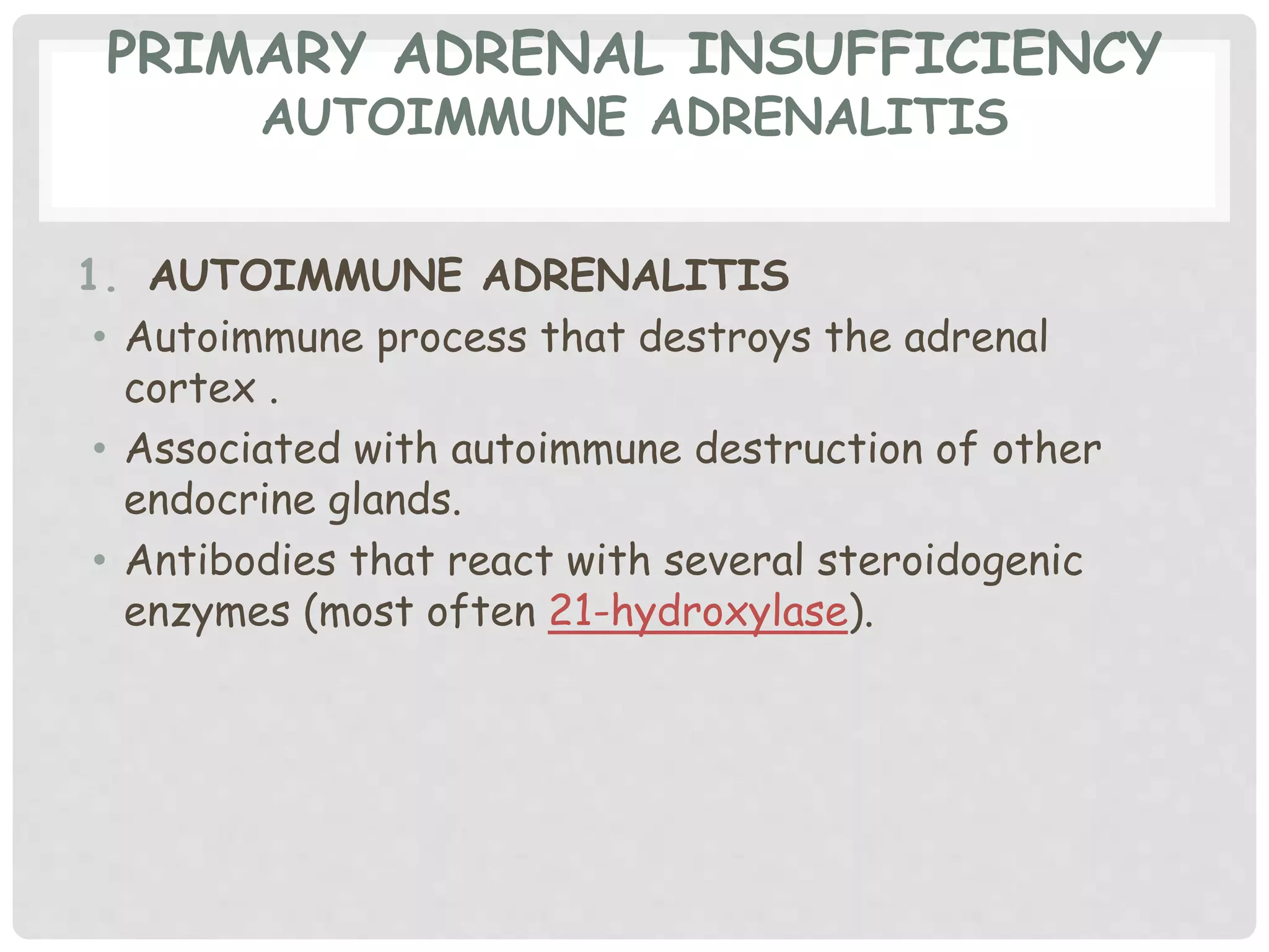 Primary Adrenal Insufficiency | PPTX