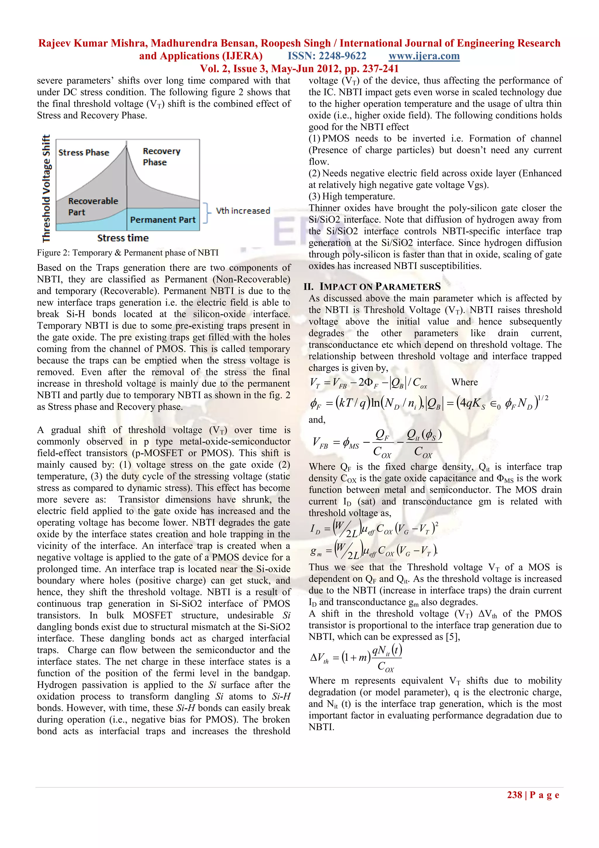 Stress Analysis and Temperature Impact of Negative Bias Temperature Instability (NBTI) on a CMOS ...