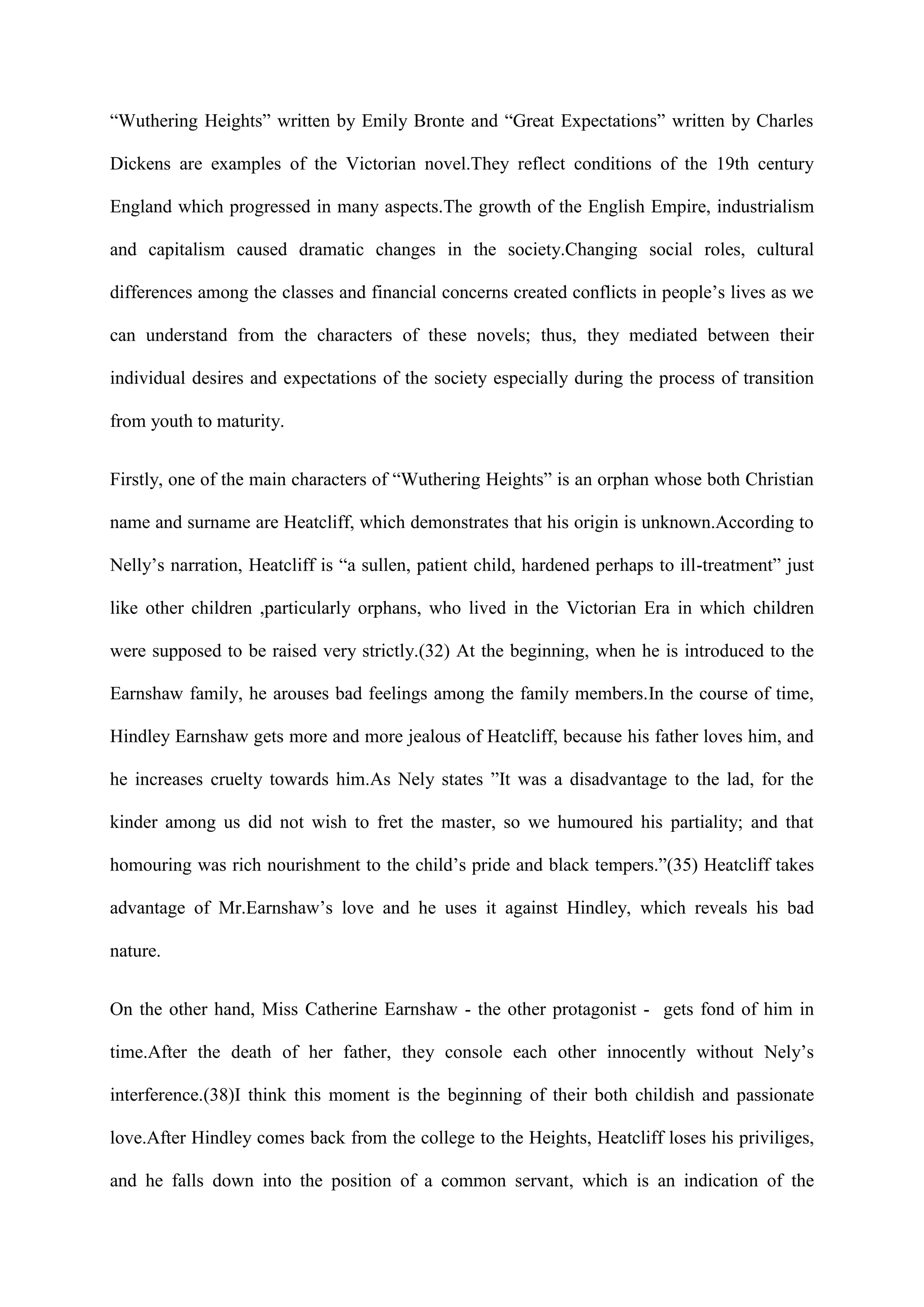 Wuthering Heights and Great Expectations | DOCX